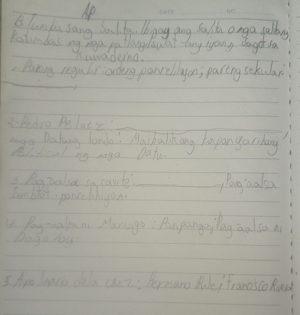 B. Tumbas sang salita. Ibigay ang salita o | StudyX