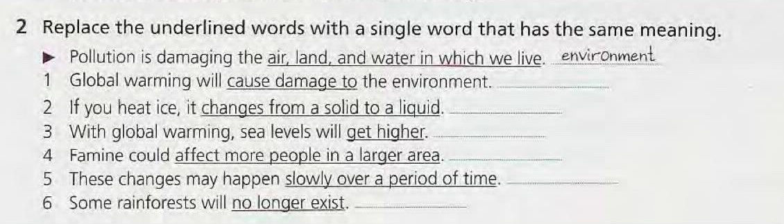2 Replace the underlined words with a single | StudyX