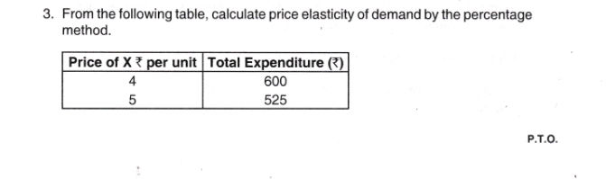 3. From the following table, calculate price | StudyX