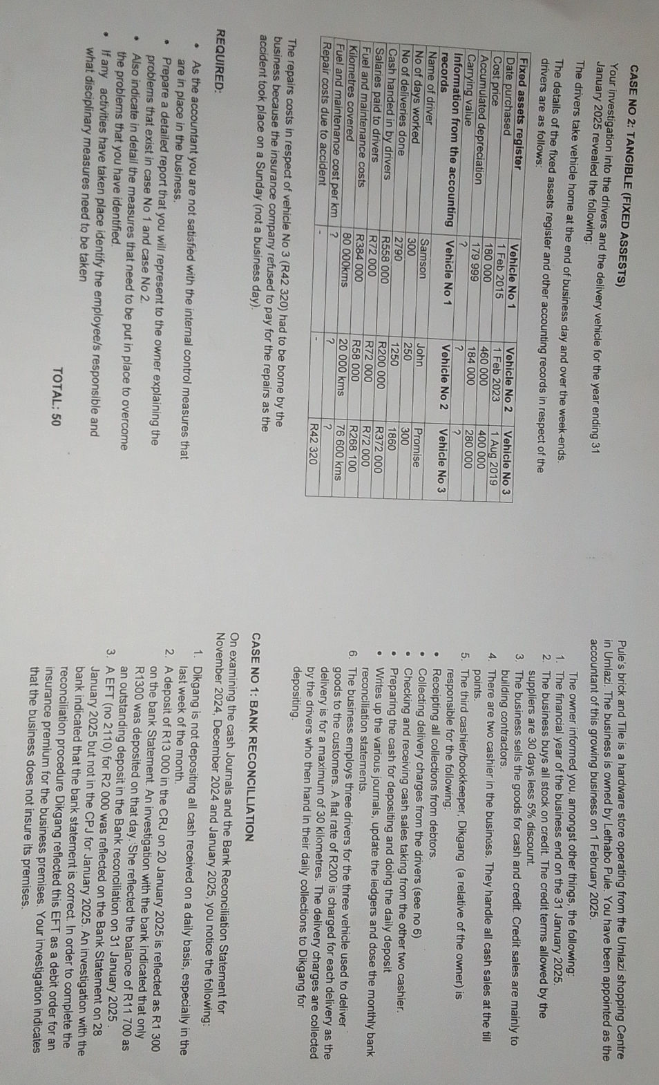 CASE NO 2: TANGIBLE (FIXED ASSESTS) Your | StudyX
