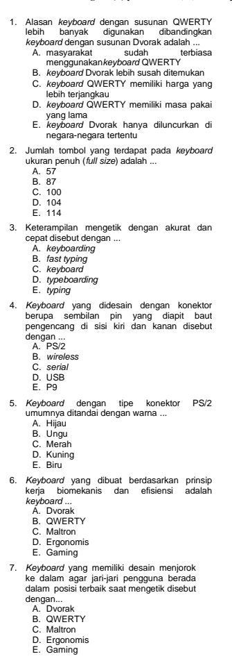 1. Alasan keyboard dengan susunan QWERTY | StudyX