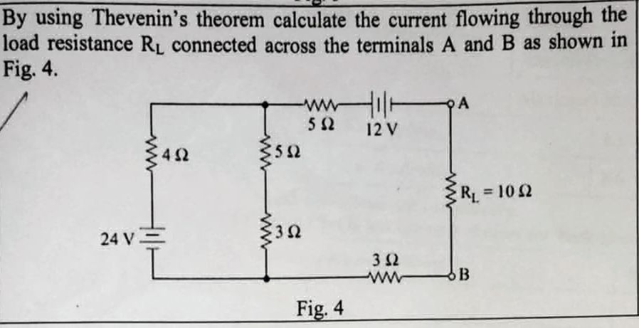 By using Thevenin's theorem calculate the | StudyX
