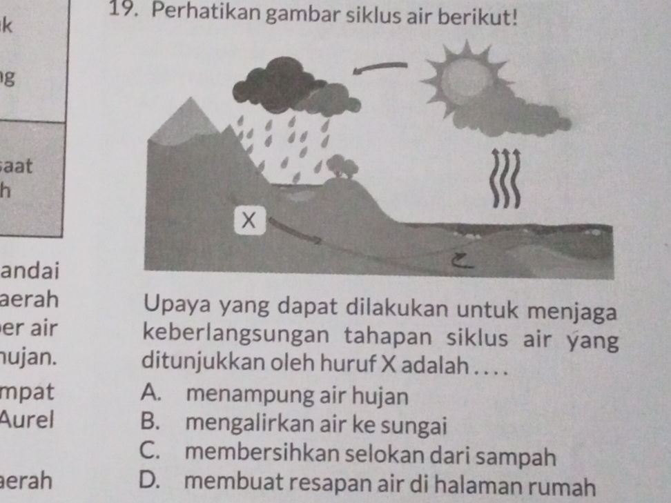 19. Perhatikan gambar siklus air berikut! | StudyX