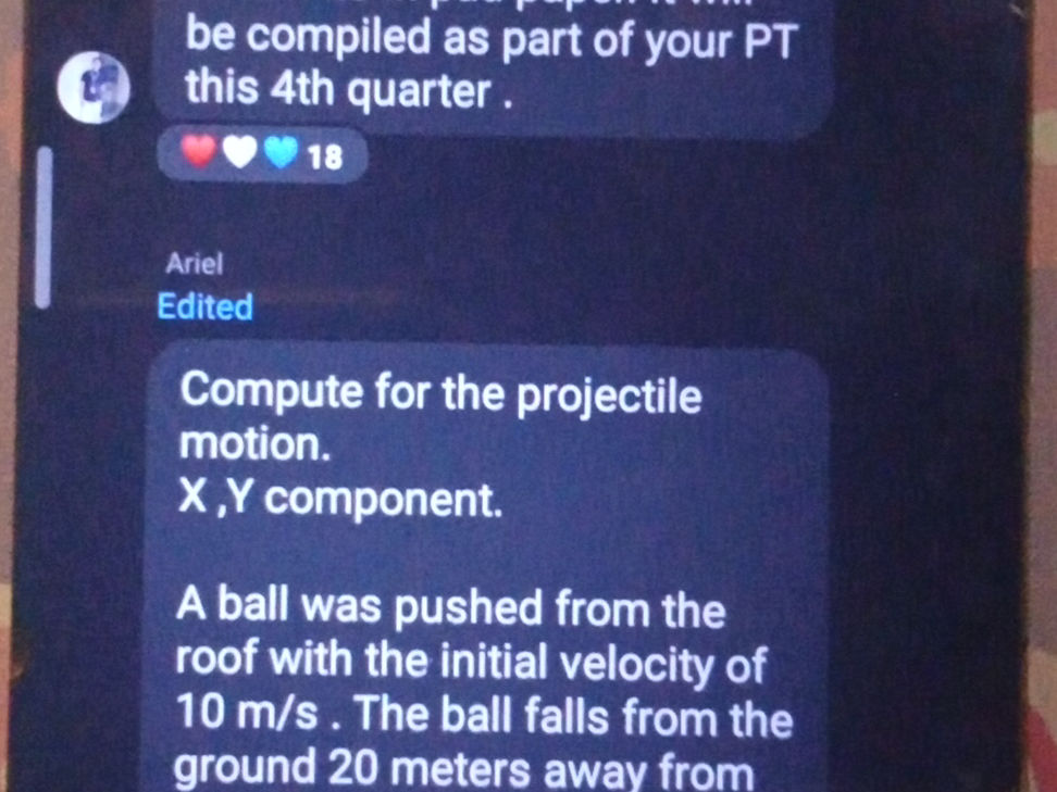 Compute for the projectile motion. X,Y | StudyX