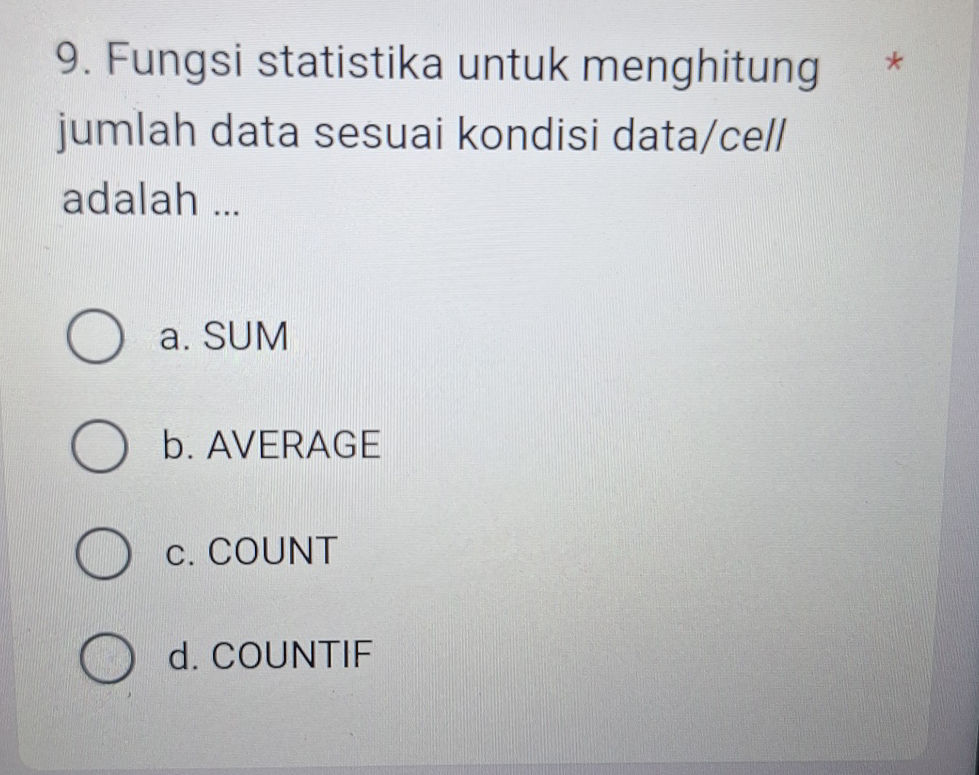 9. Fungsi statistika untuk menghitung jumlah | StudyX