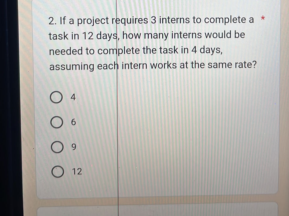 2. If a project requires 3 interns to | StudyX