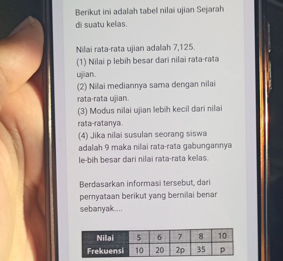 Berikut ini adalah tabel nilai ujian Sejarah | StudyX