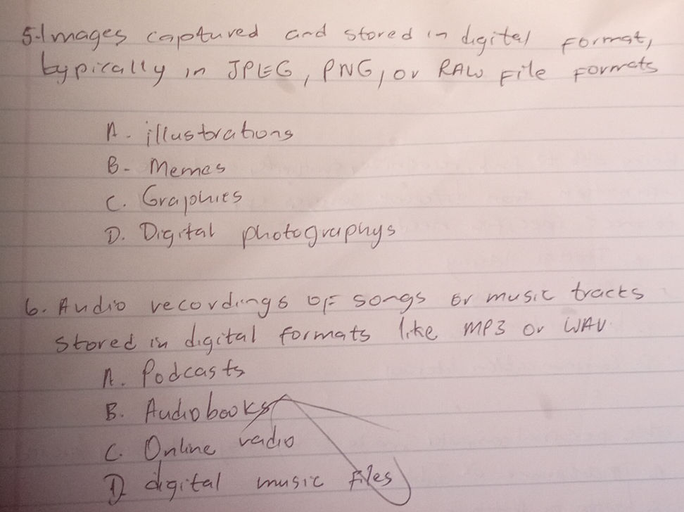 5. Images captured and stored in digital | StudyX