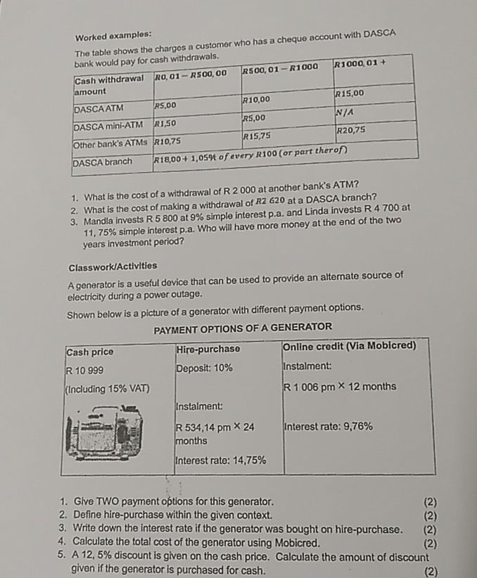The table shows the charges a customer who | StudyX