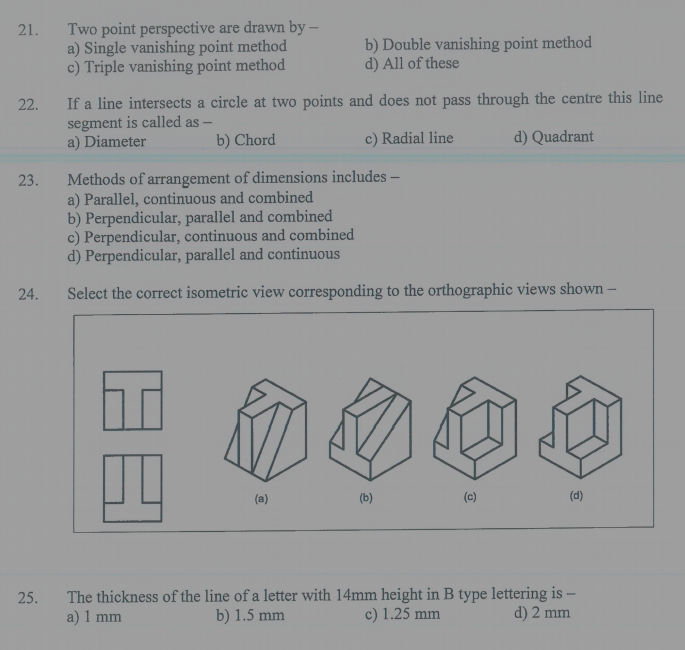 21. Two point perspective are drawn by - a) | StudyX