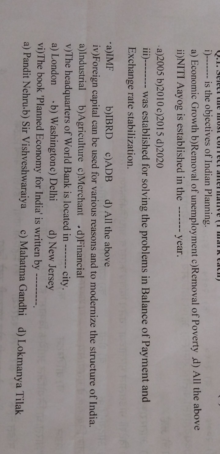 Q.1. Select the most correct alternative (1 | StudyX