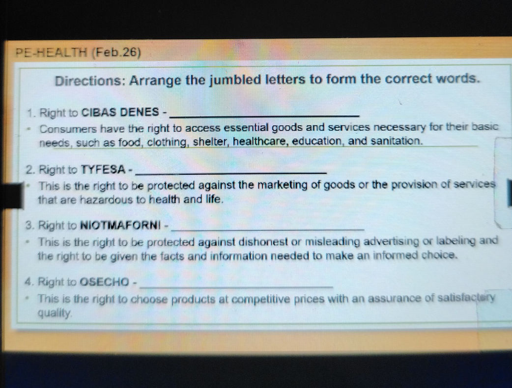 Directions: Arrange the jumbled letters to | StudyX