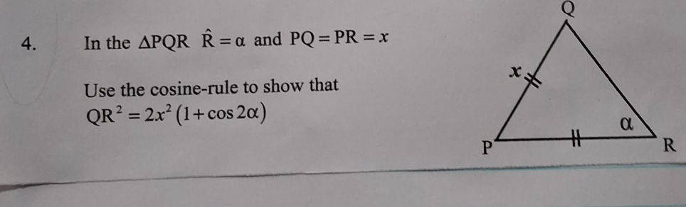 4. In the $ PQR$ $ {R} = $ and $PQ = PR = | StudyX
