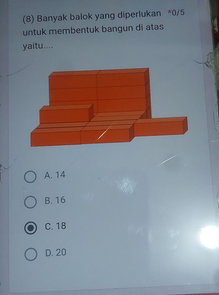 (8) Banyak balok yang diperlukan untuk | StudyX