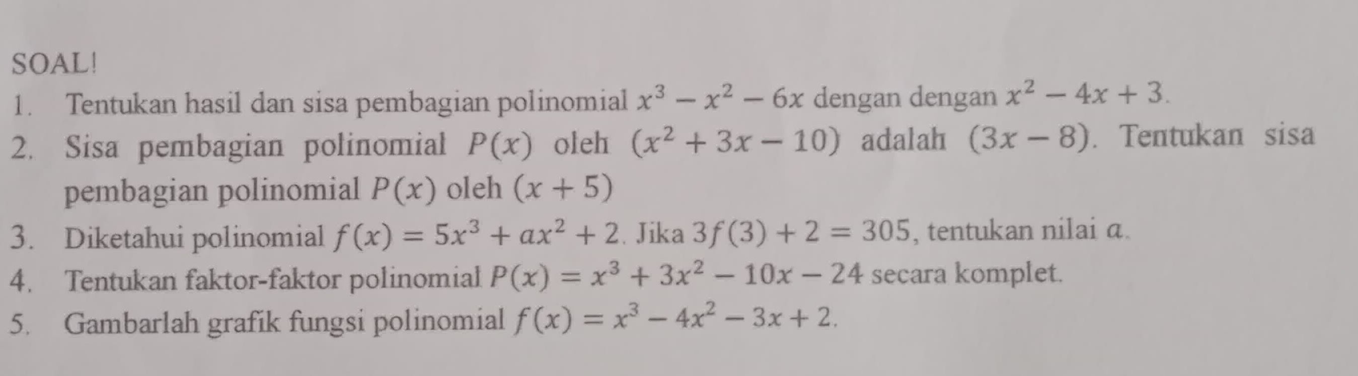 1. Tentukan hasil dan sisa pembagian | StudyX