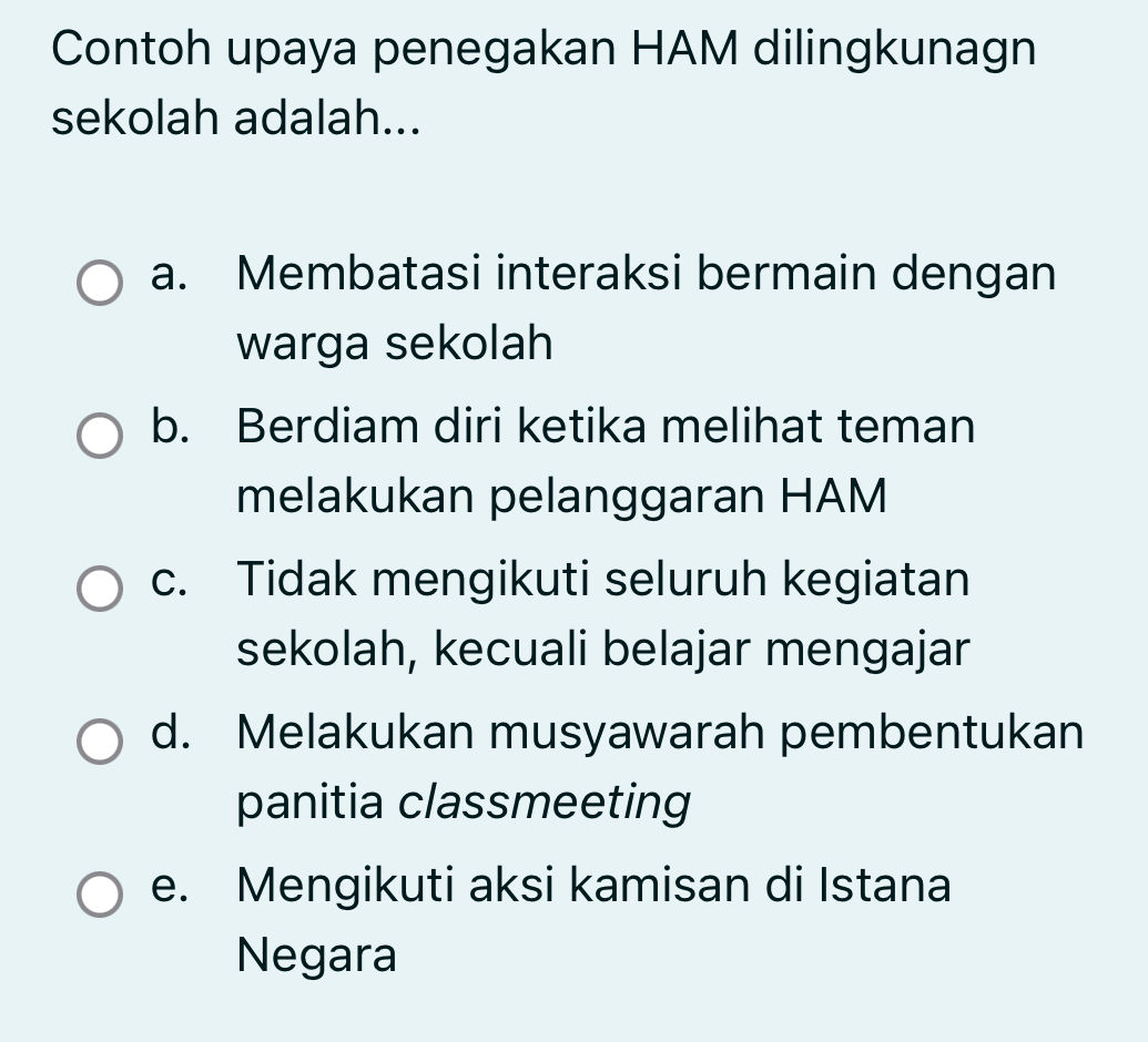 Contoh upaya penegakan HAM dilingkunagn | StudyX