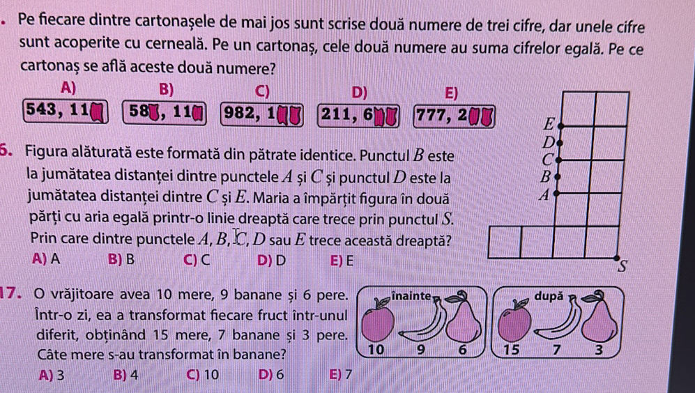 5. Pe fiecare dintre cartonașele de mai jos | StudyX