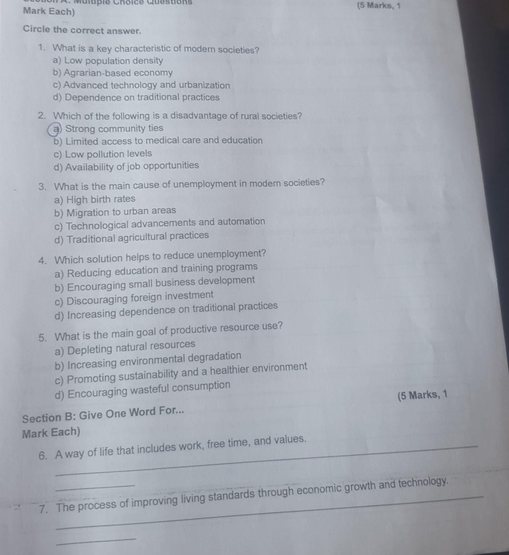 1. What is a key characteristic of modern | StudyX