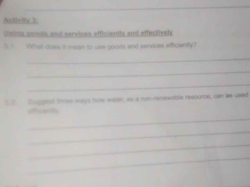 Activity 3: Using goods and services