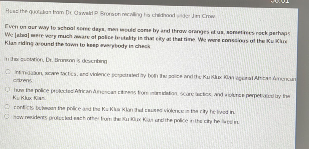 Read the quotation from Dr. Oswald P. | StudyX