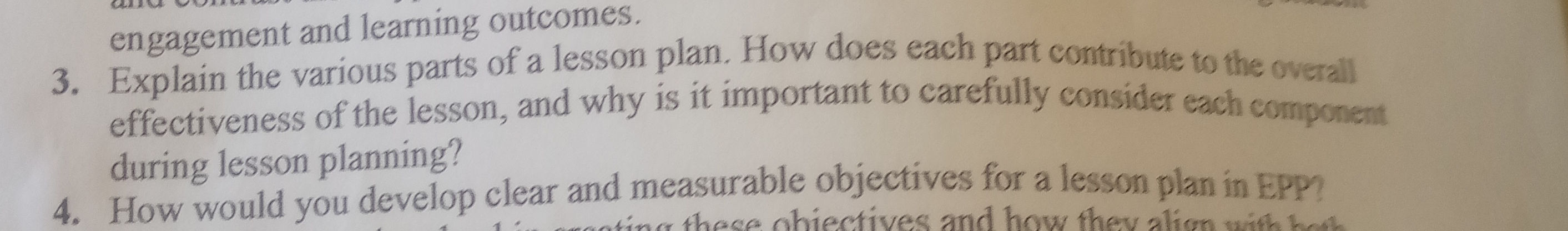 3. Explain the various parts of a lesson | StudyX