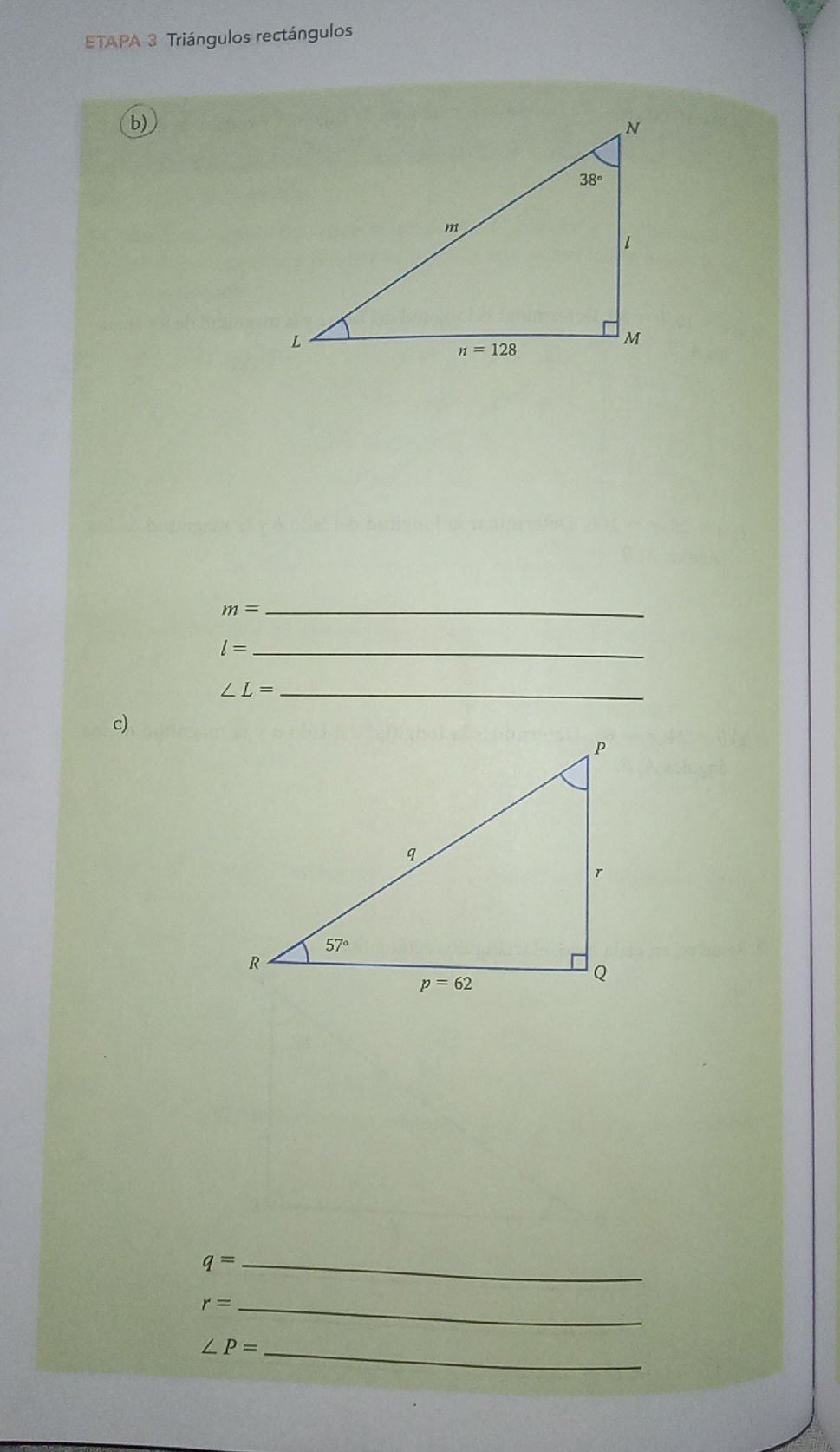 b) $m = $ $l = $ $ L = $ c) $q = $ $r = | StudyX