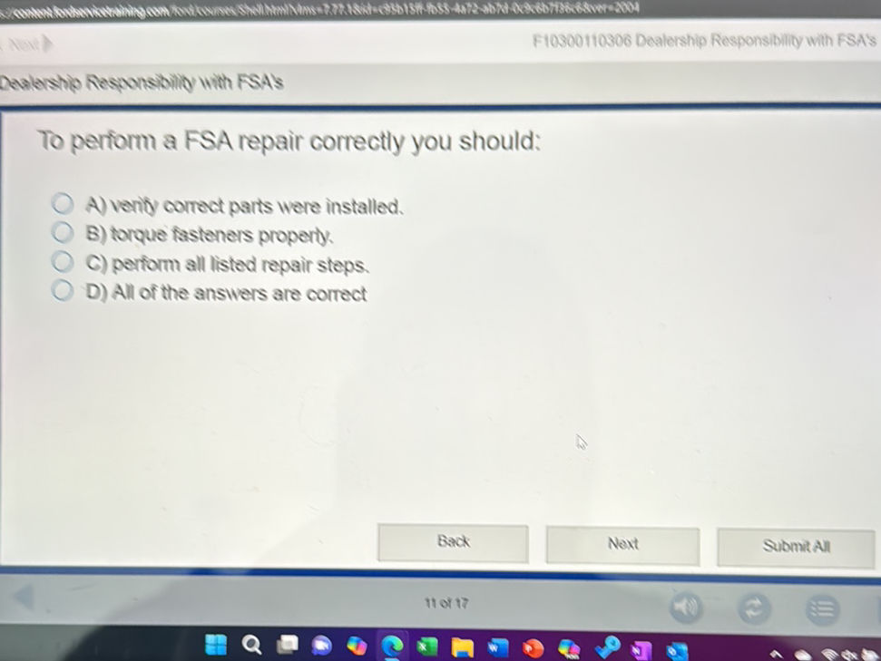 To perform a FSA repair correctly you | StudyX