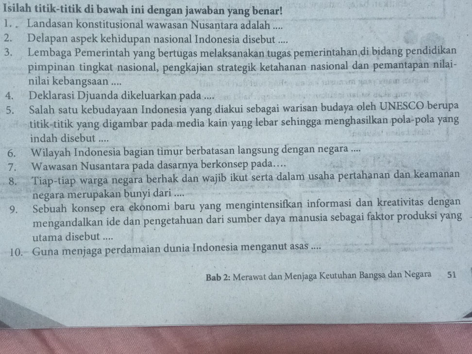 Isilah titik-titik di bawah ini dengan | StudyX