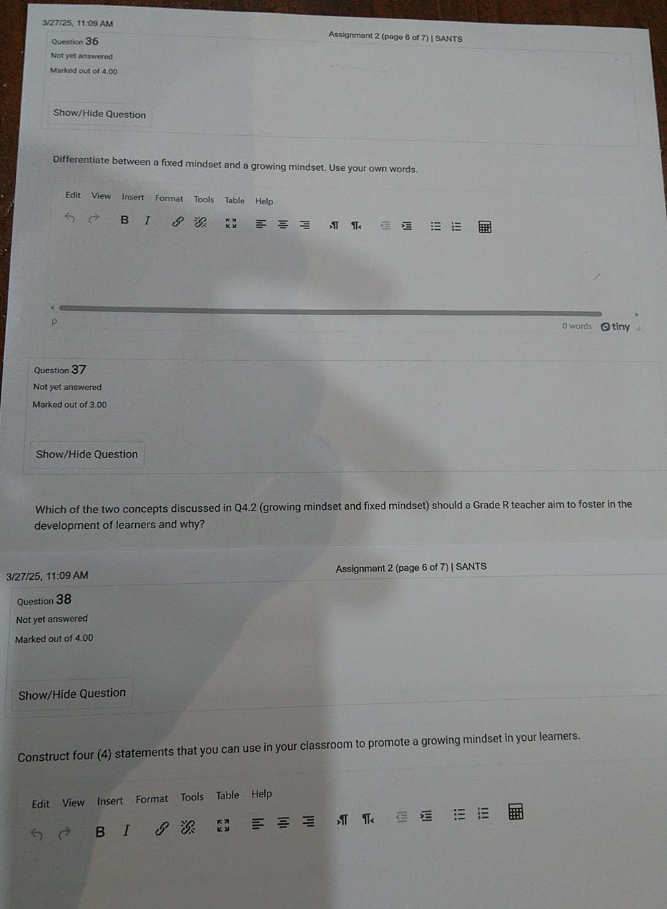 Differentiate between a fixed mindset and a | StudyX