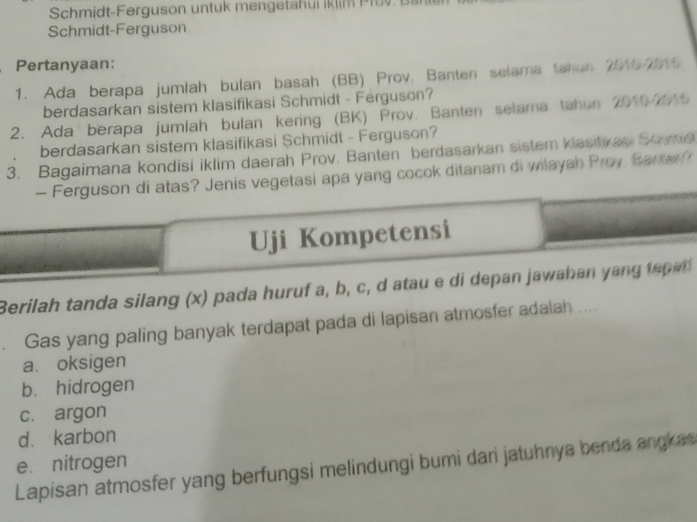 1. Ada berapa jumlah bulan basah (BB) Prov. | StudyX