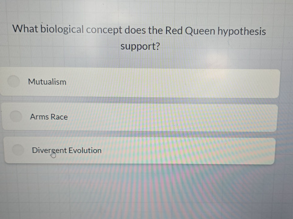 What biological concept does the Red Queen | StudyX