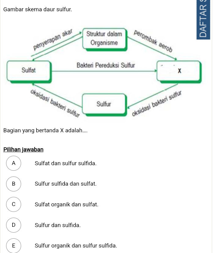 Gambar skema daur sulfur. Bagian yang | StudyX