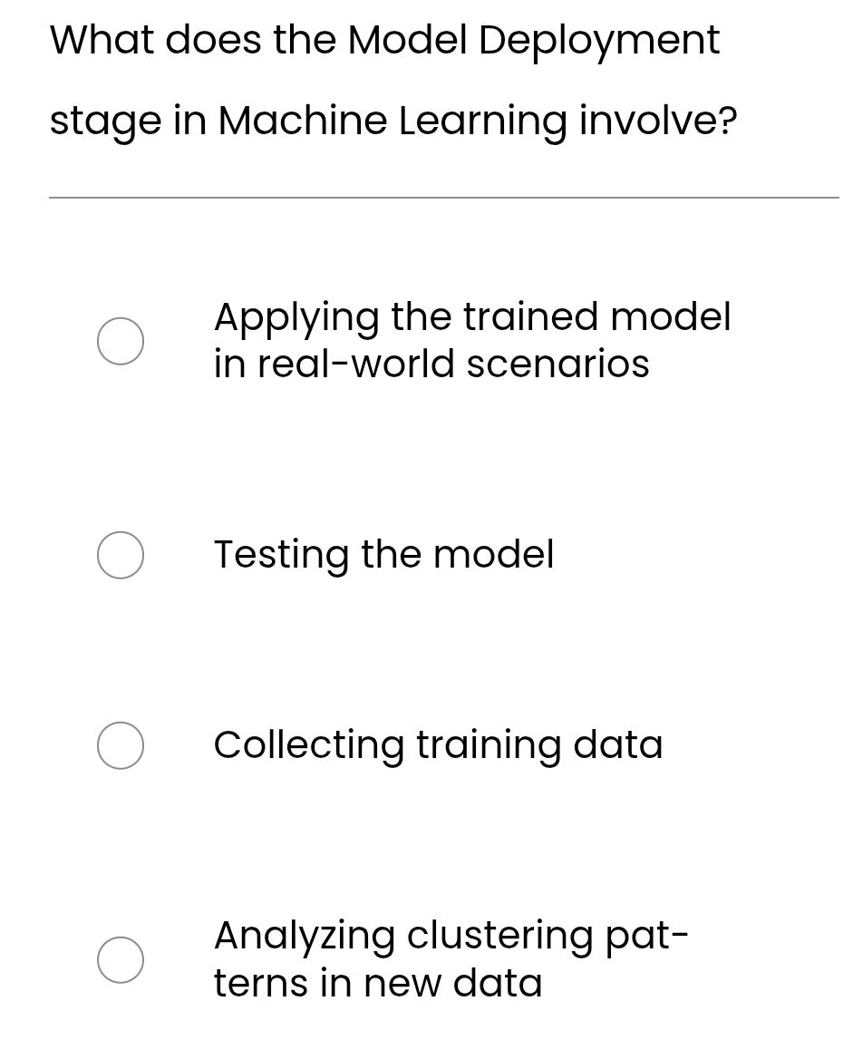 What does the Model Deployment stage in | StudyX