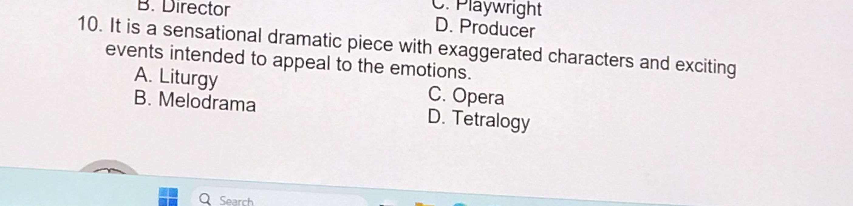 10. It is a sensational dramatic piece with | StudyX