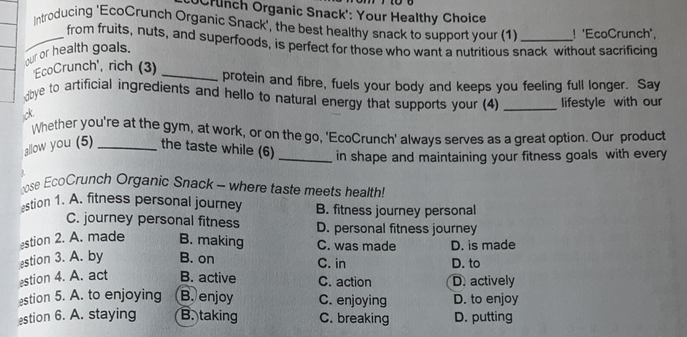 Introducing 'EcoCrunch Organic Snack', the | StudyX