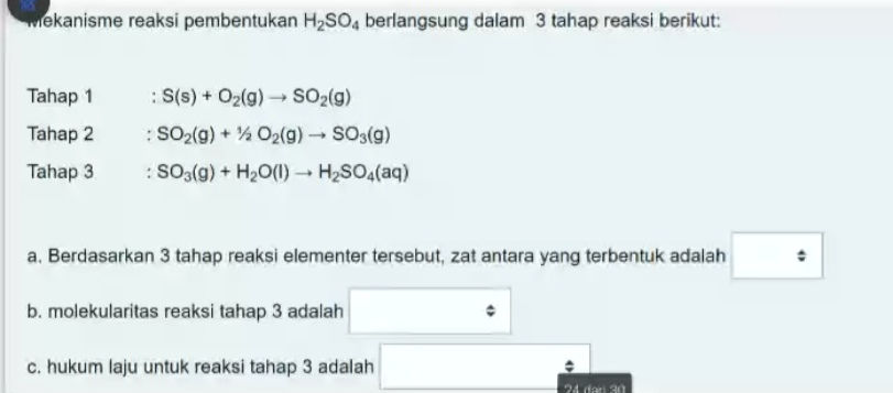 Mekanisme reaksi pembentukan H2SO4