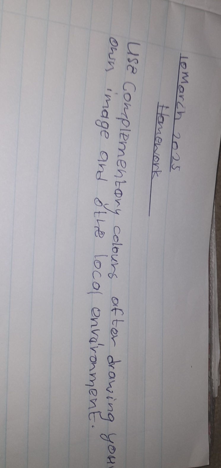 Use complementary colours after drawing your | StudyX