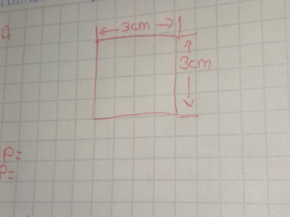 A square with sides of 3cm is shown. 3cm | StudyX