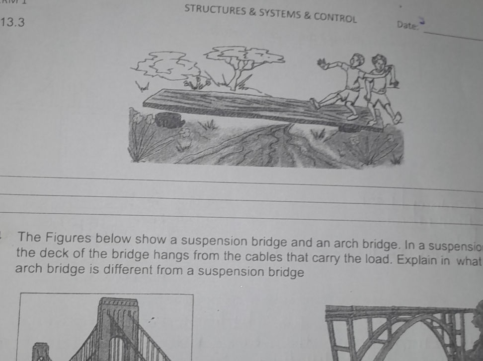 The Figures below show a suspension bridge | StudyX