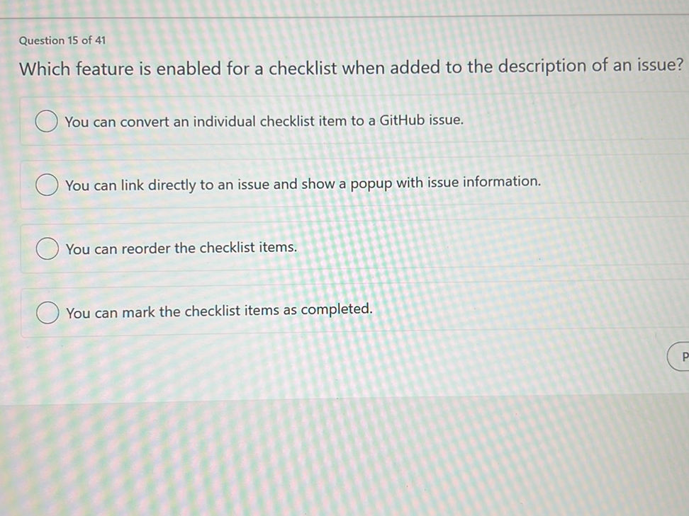 Which feature is enabled for a checklist | StudyX