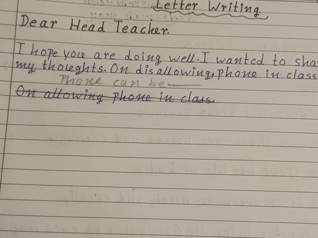 Letter Writing Dear Head Teacher. I hope you | StudyX