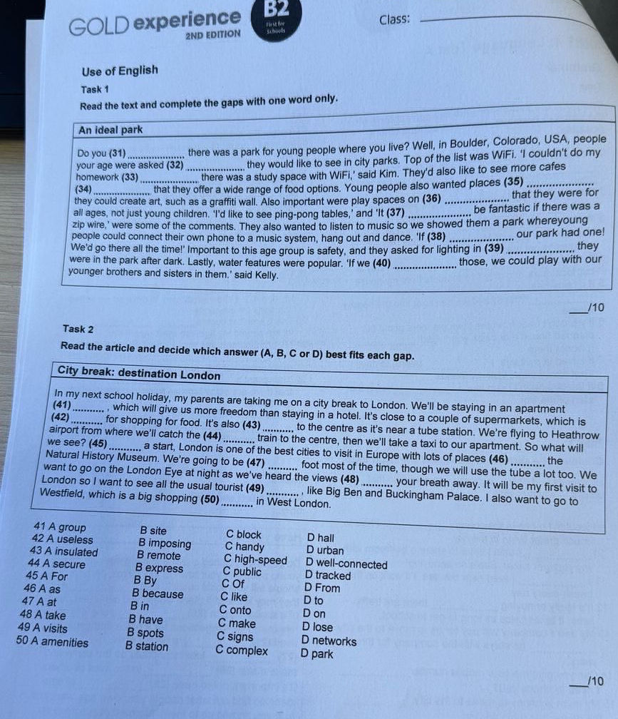 Task 1 Read the text and complete the gaps | StudyX