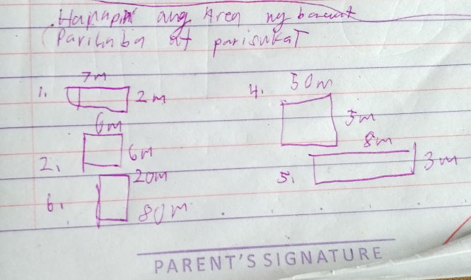 Hanapin ang Area ng bawat (Parihaba at | StudyX