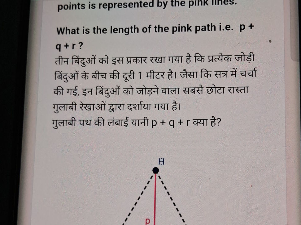 What is the length of the pink path i.e. p + | StudyX