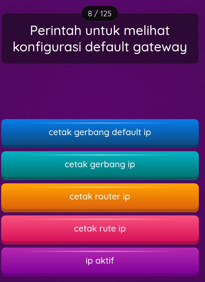 Perintah untuk melihat konfigurasi default | StudyX