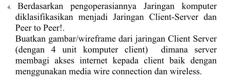 4. Berdasarkan pengoperasiannya Jaringan | StudyX