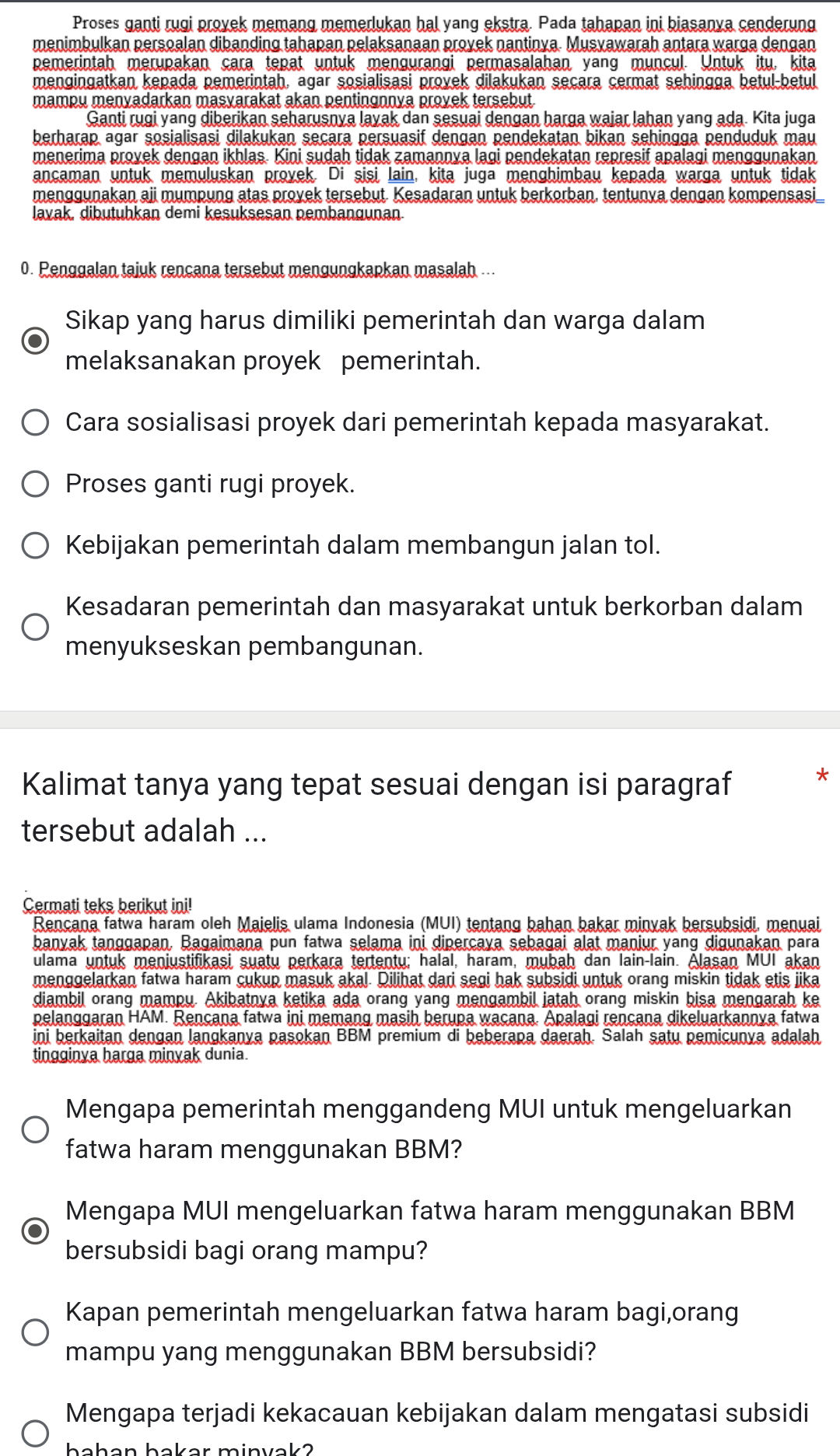 0. Penggalan tajuk rencana tersebut | StudyX