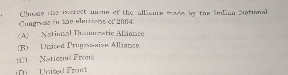 Choose the correct name of the alliance made