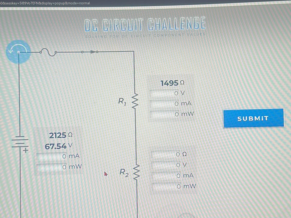 The image shows a DC circuit challenge. The | StudyX