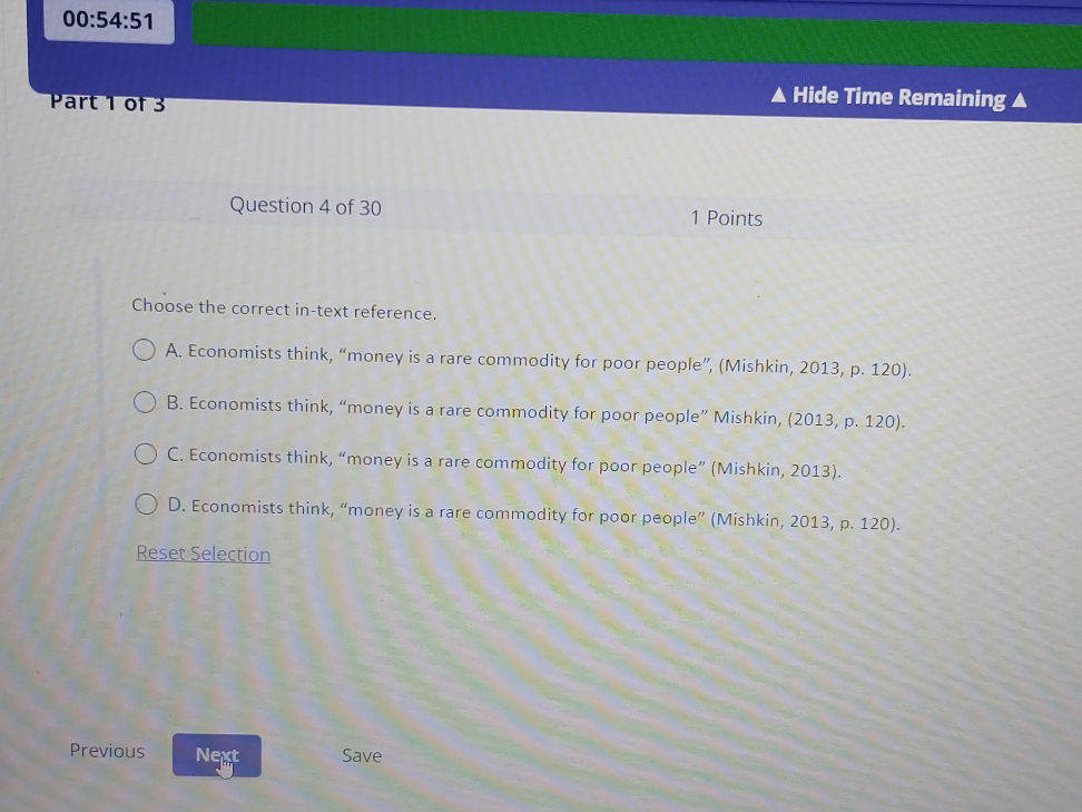 Choose the correct in-text reference. A. | StudyX